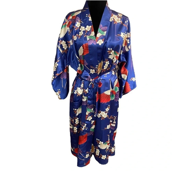 Ichiban | Kimonos & Yukatas | Vintage Ichiban Japanese Blue Floral Robe ...
